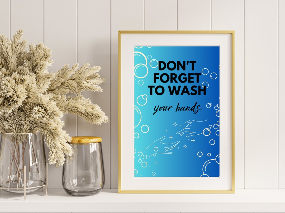 Set of 2 Hygiene Reminder Posters Digital Download Hand Washing ...