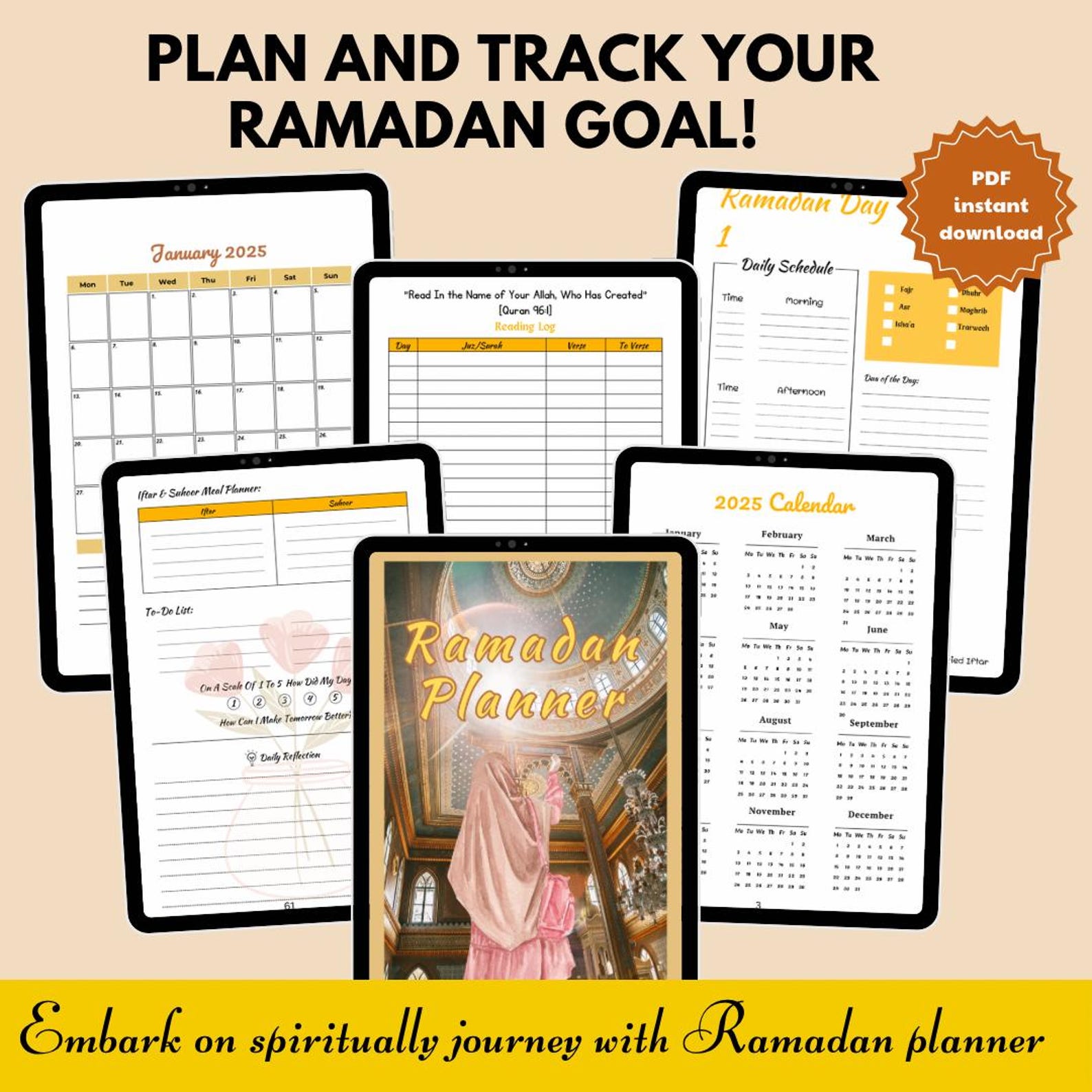 Printable Ramadan Planner/2025 Ramadan Planner/80 Pages/muslim Planner ...