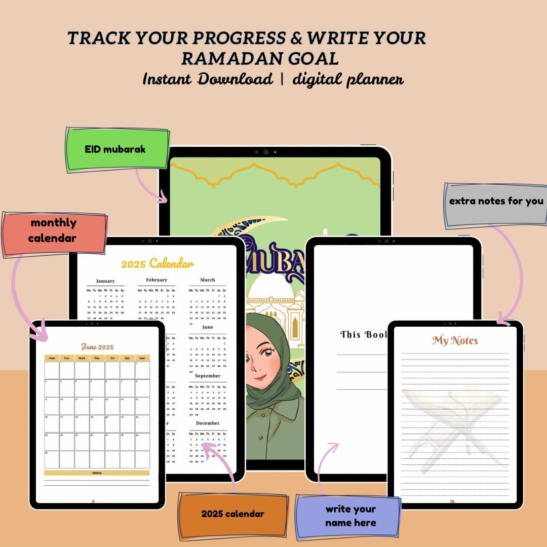 Printable Ramadan Planner/2025 Ramadan Planner/80 Pages/muslim Planner ...