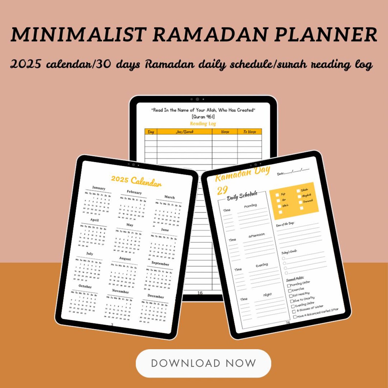 Printable Ramadan Planner/2025 Ramadan Planner/80 Pages/muslim Planner ...