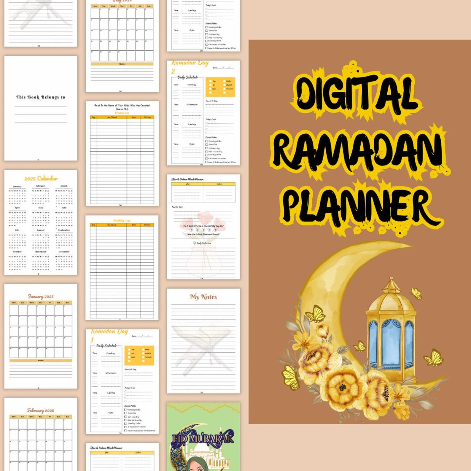 Printable Ramadan Planner/2025 Ramadan Planner/80 Pages/muslim Planner ...
