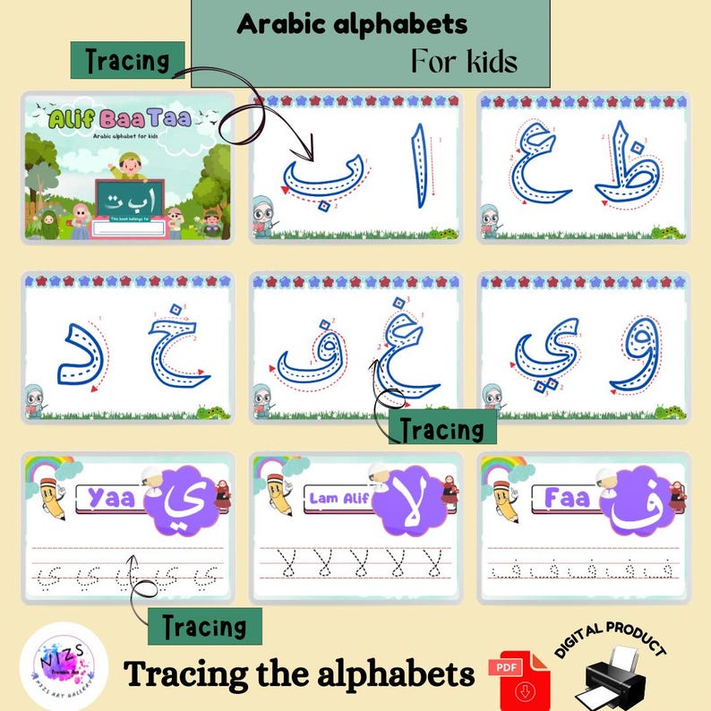 77 Pages Arabic Alphabets Worksheets/a4 Size/quran Tajweed/homeschool ...