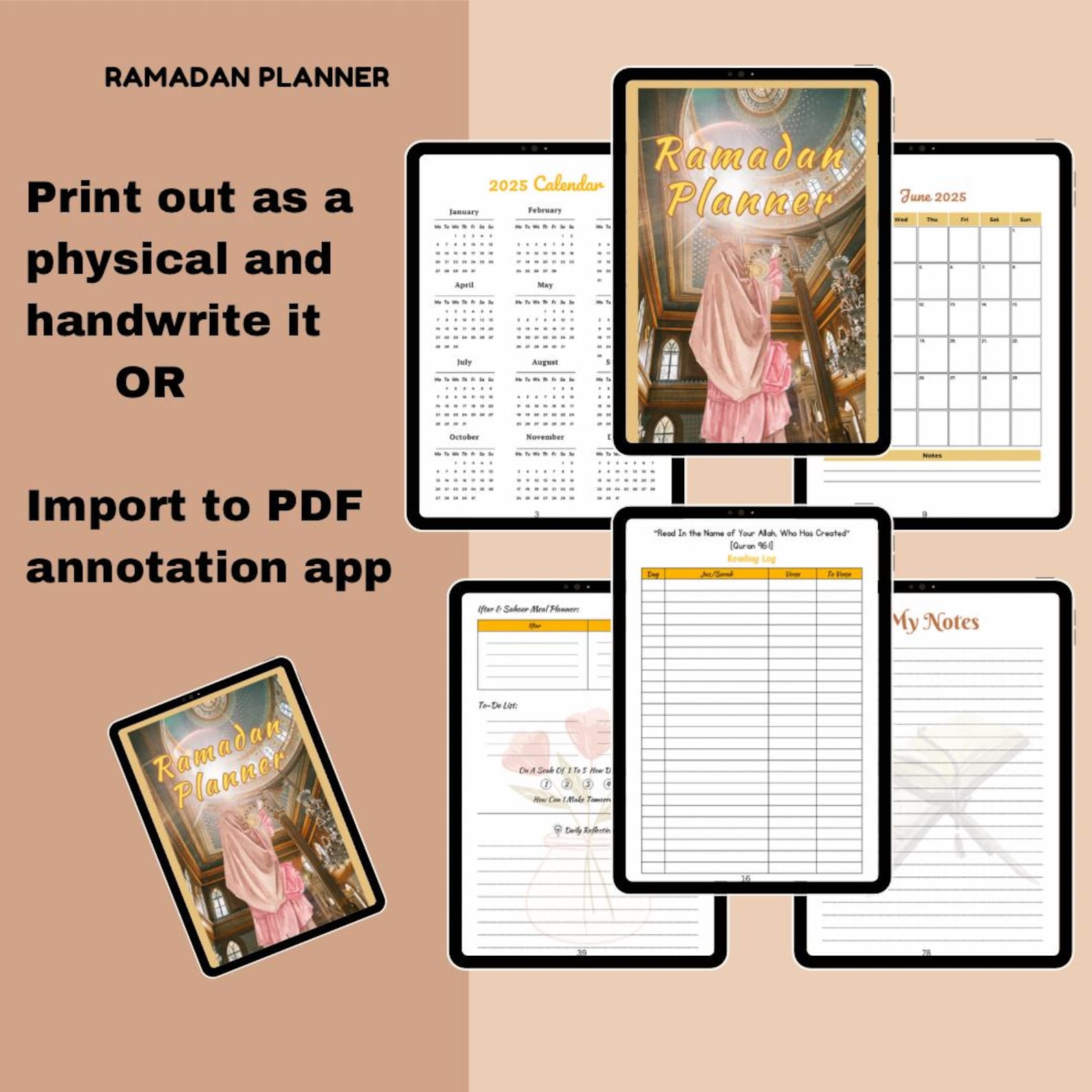Printable Ramadan Planner/2025 Ramadan Planner/80 Pages/muslim Planner ...
