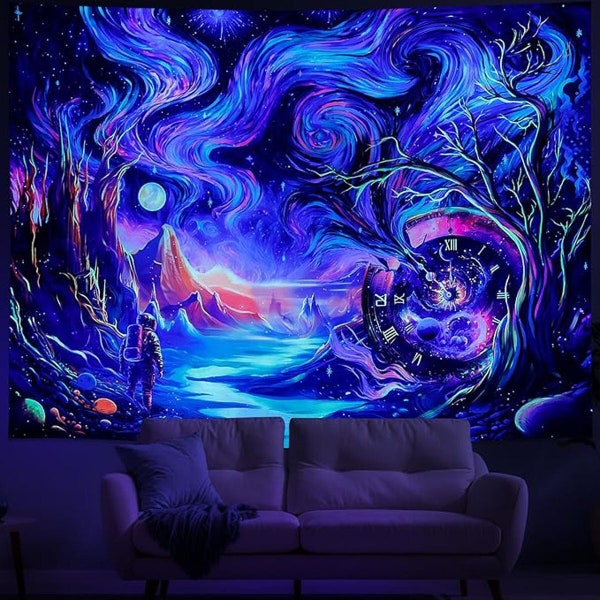 Mushroom Glow in the Dark Tapestry - Etsy