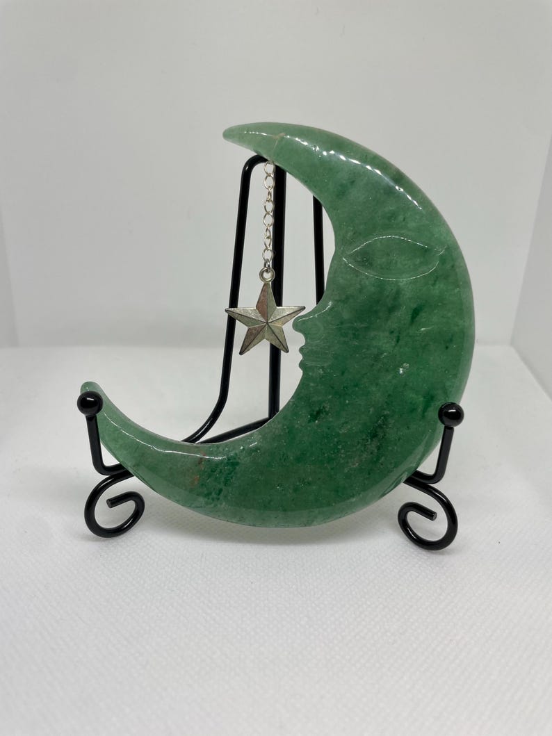 Crystal Moon Carving With Stand - Etsy