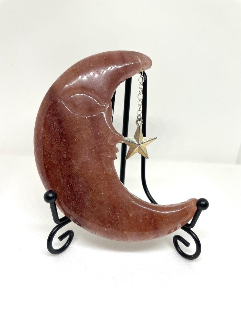 Crystal Moon Carving With Stand - Etsy