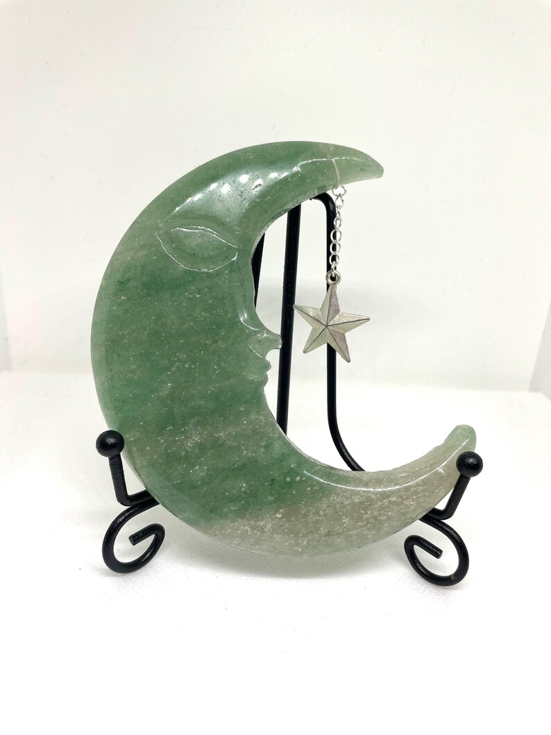 Crystal Moon Carving With Stand - Etsy