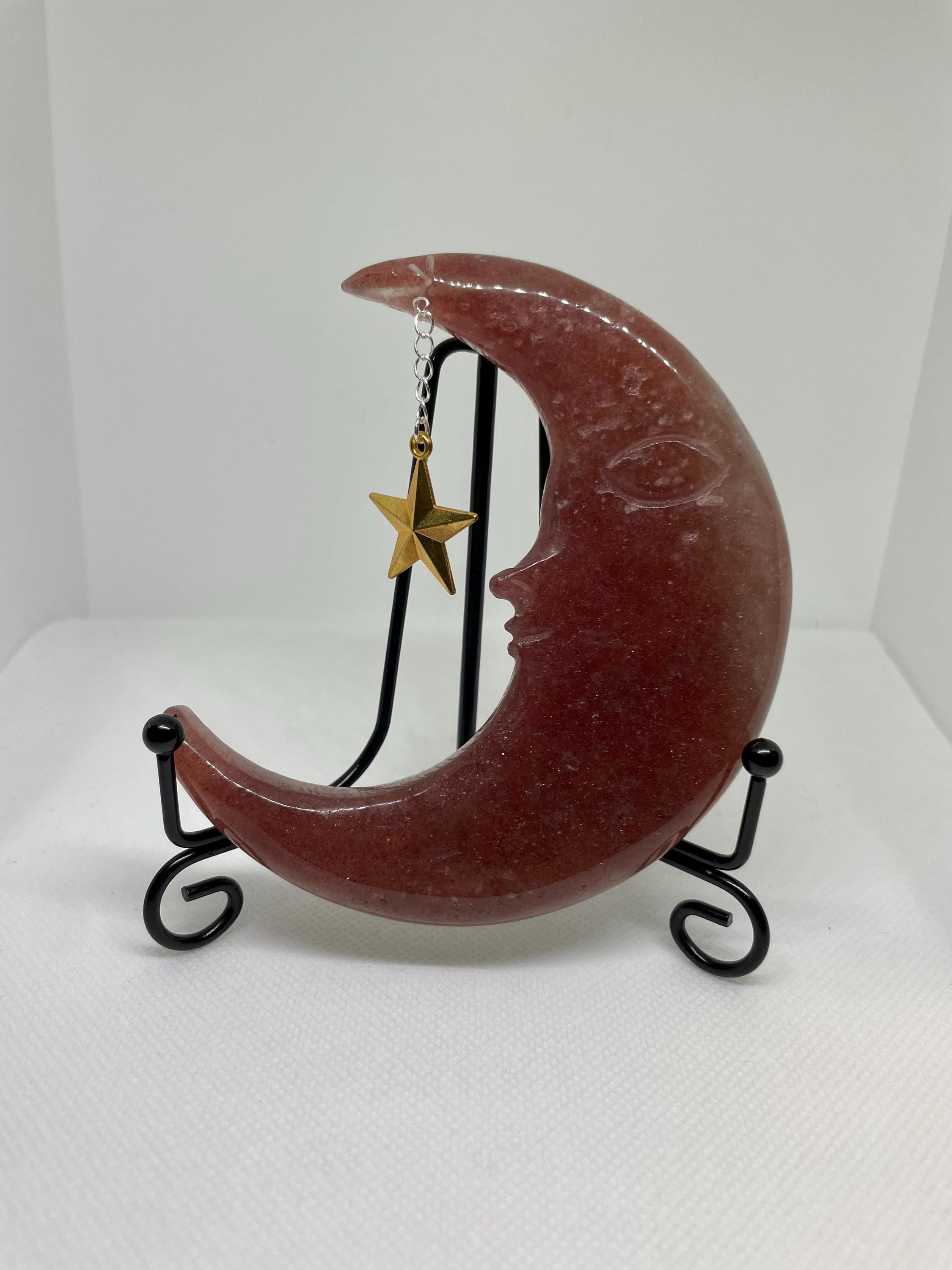 Crystal Moon Carving With Stand - Etsy