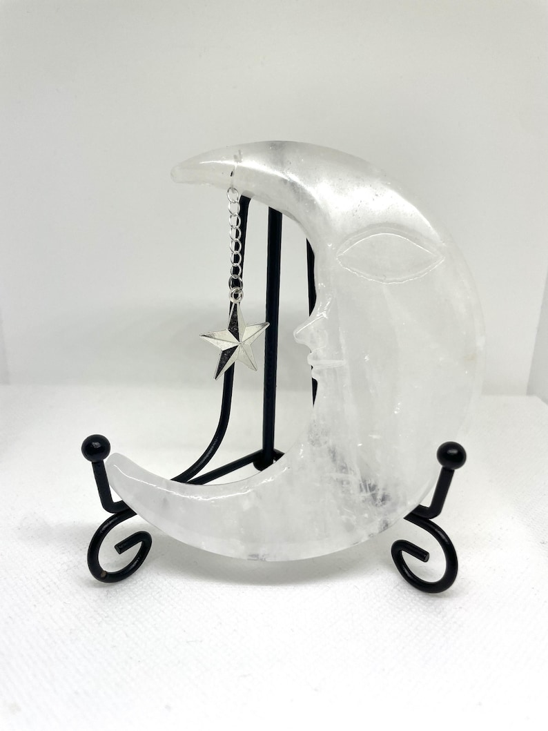 Crystal Moon Carving With Stand - Etsy