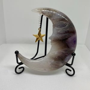 Crystal Moon Carving With Stand - Etsy
