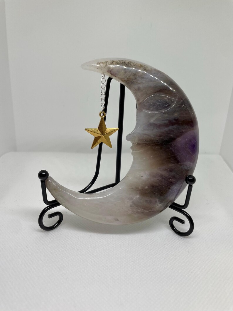 Crystal Moon Carving With Stand - Etsy