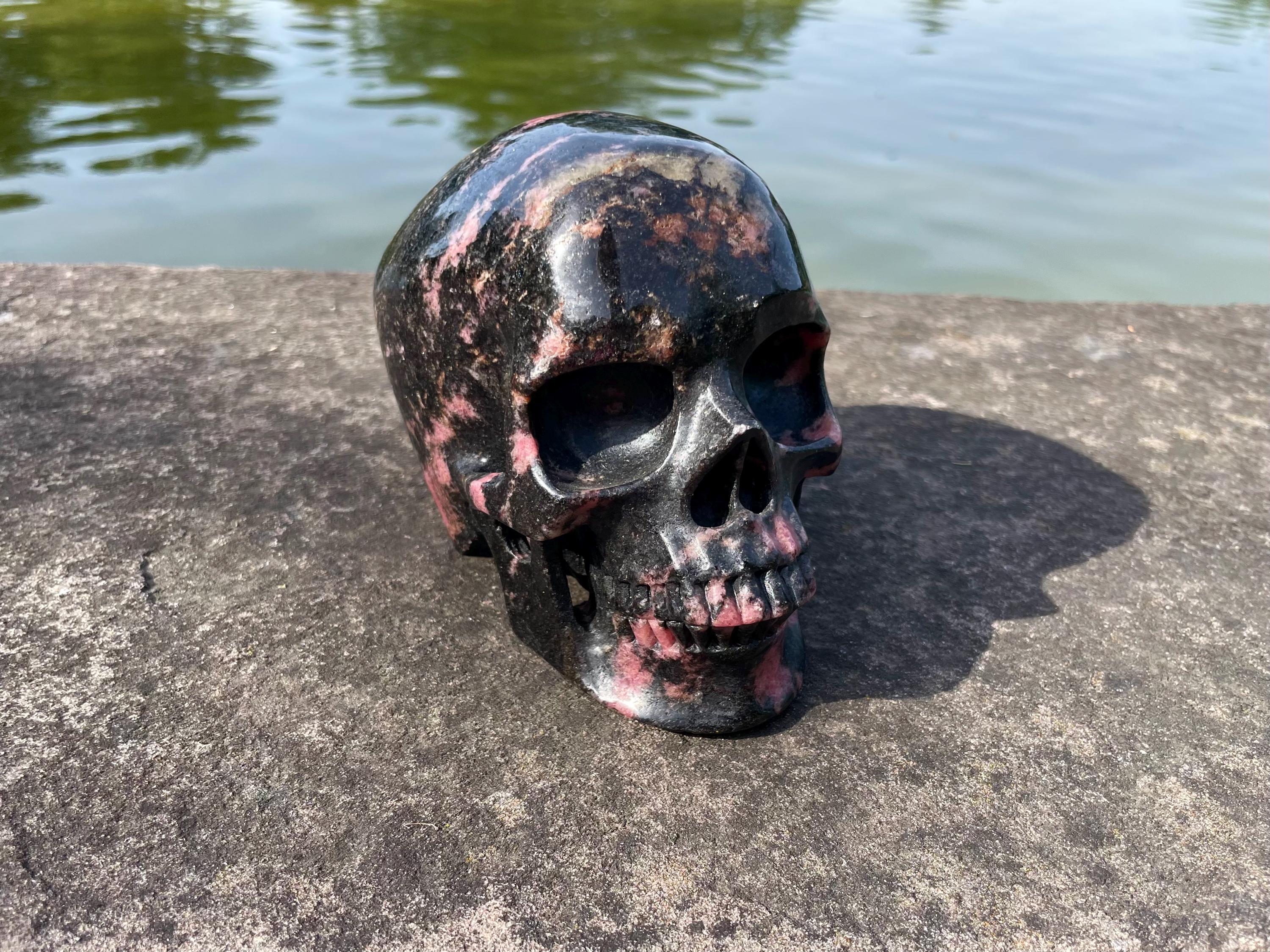 Large Crystal Skull Carving Rhodonite 5 Inch - Etsy
