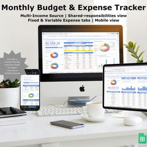 Monthly Budget Spreadsheet: Shared Expense Tracker for Google Sheets ...