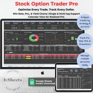 Options Trading Journal | Stock Option Spreadsheet Template | Pnl, Fees ...