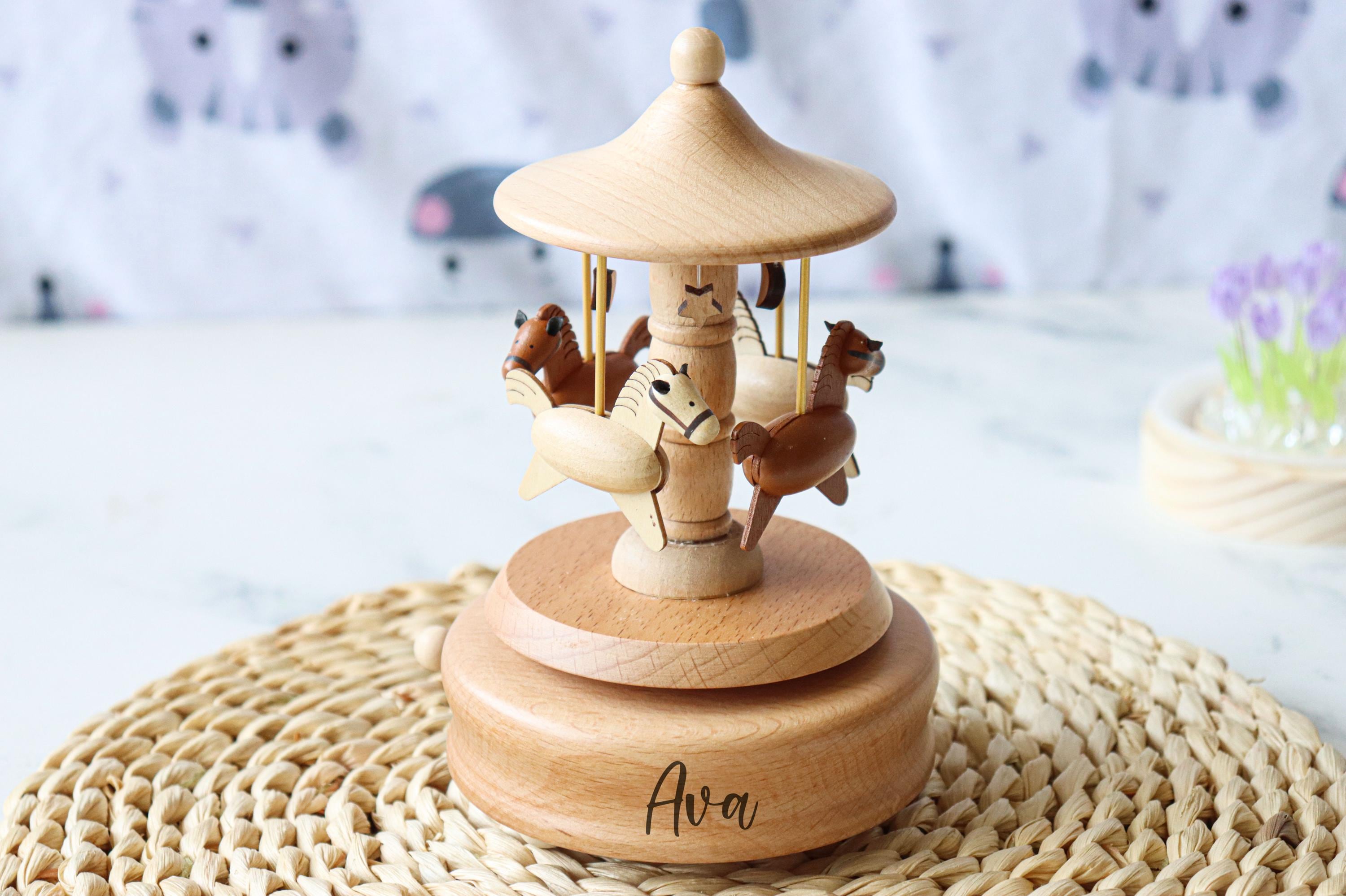 Customized Wooden Carousel Music Box, Baby Shower Gift - Etsy