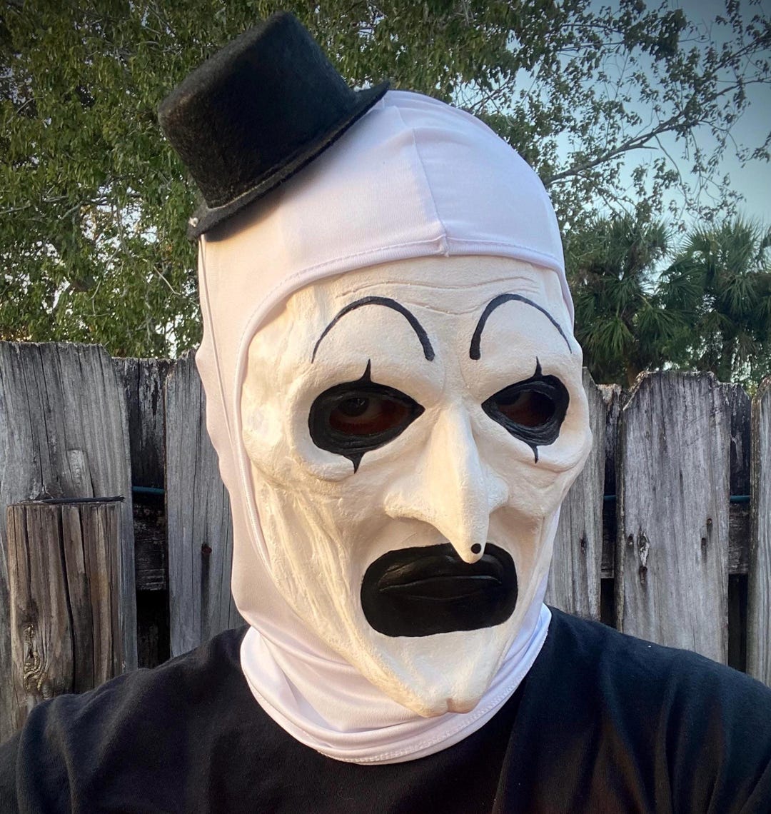 Artsy Clown Crazy Killer Mime Latex Half Mask (comes With White ...