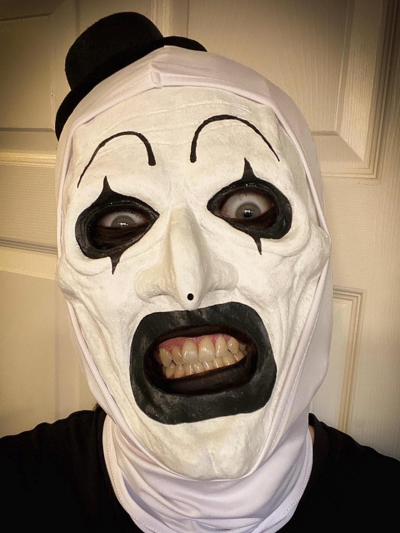 Artsy Clown Crazy Killer Mime Latex Half Mask Cut Open Mouth! (comes ...