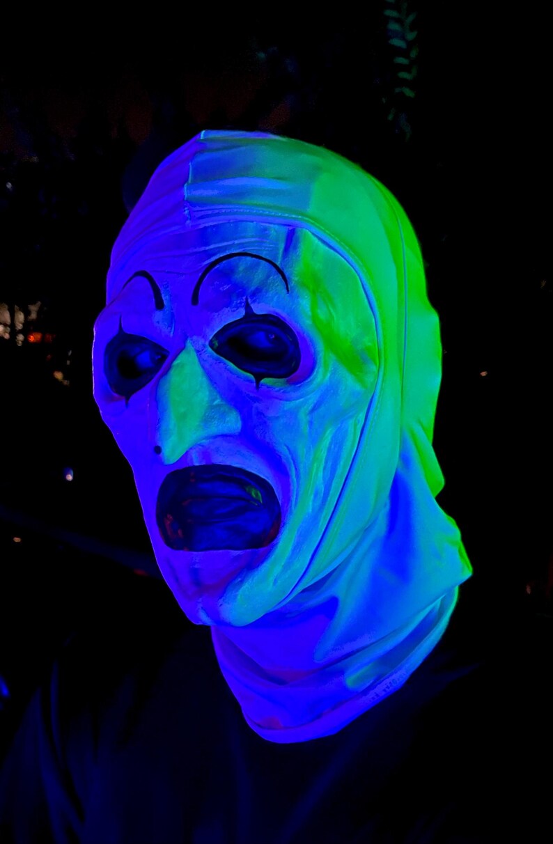Artsy Clown Crazy Killer Mime Latex Half Mask Cut Open Mouth or Painted ...
