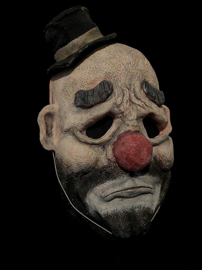 Sad Clown Latex Mask (latex Half Mask, Halloween Costume Mask, Latex ...