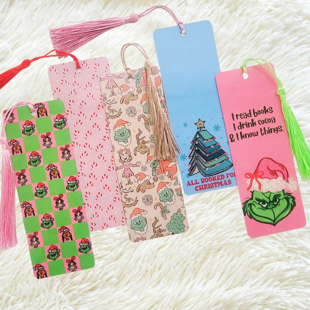 Grinch Christmas Bookmarks, Christmas Bookmarks, Stocking Stuffer, Gift ...
