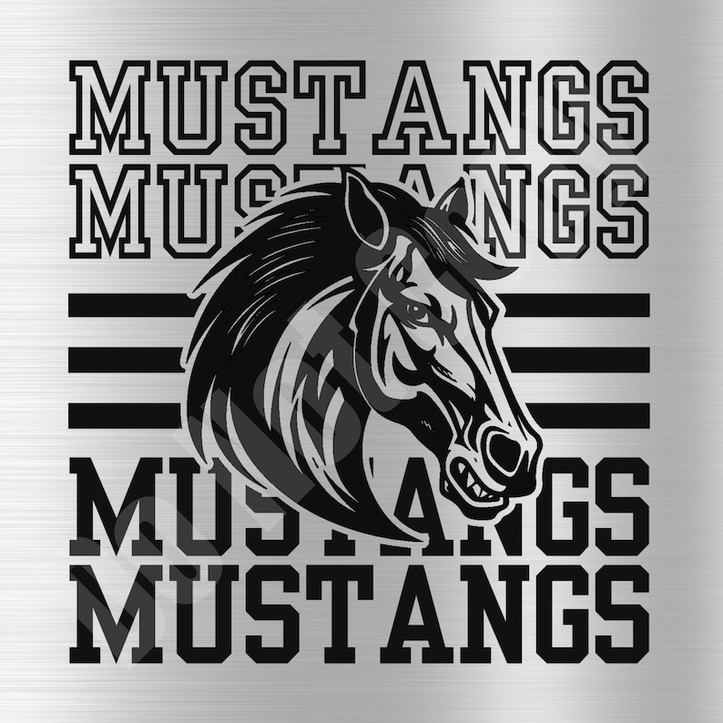 Mustang Mascot PNG, School Spirit Digital Download - Etsy