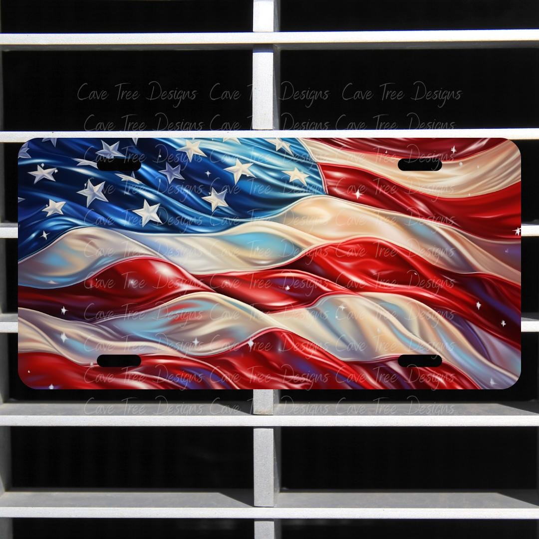 USA Flag License Plate: Sublimation Print Aluminum Car Tag - Etsy