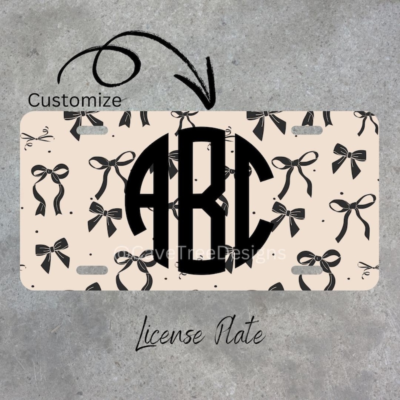 Leopard Bow License Plate - Etsy