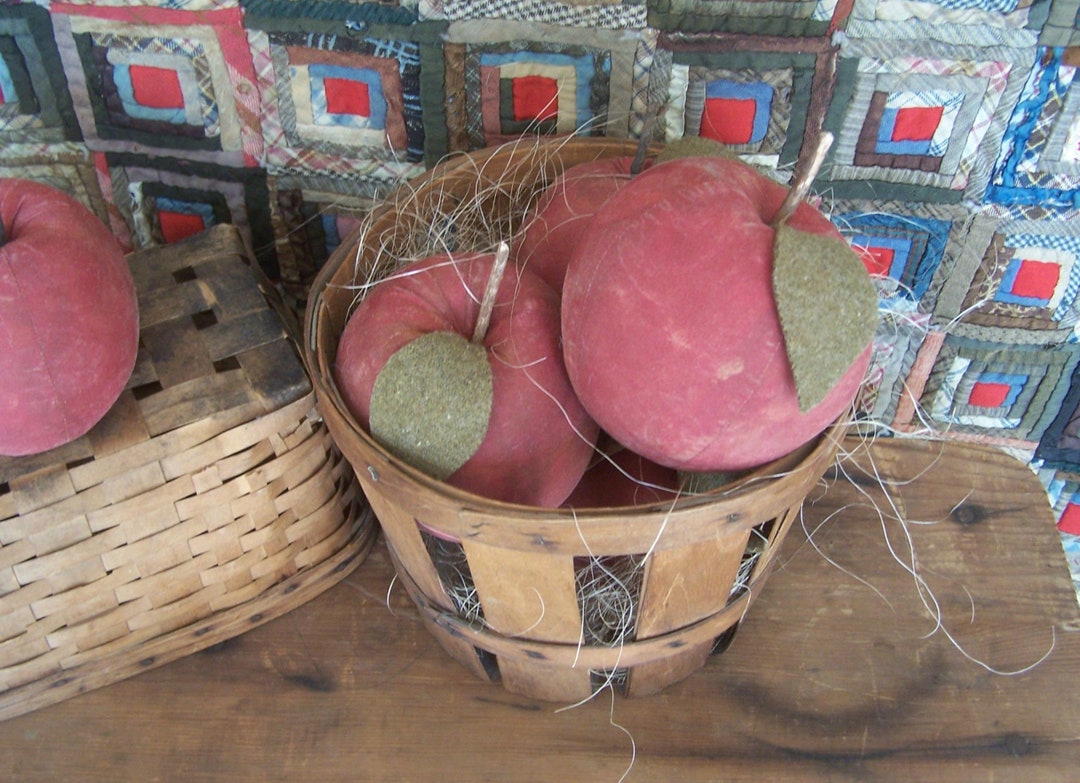 Primitive Apple (sold Individually), Really Handmade Rustic Folk Art ...