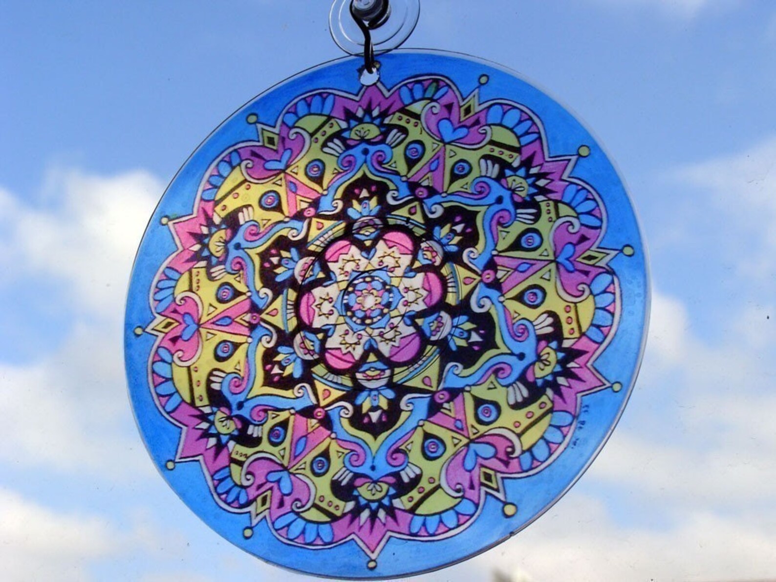 CMYK Mandala Suncatcher Geometric Design Made From Recycled - Etsy
