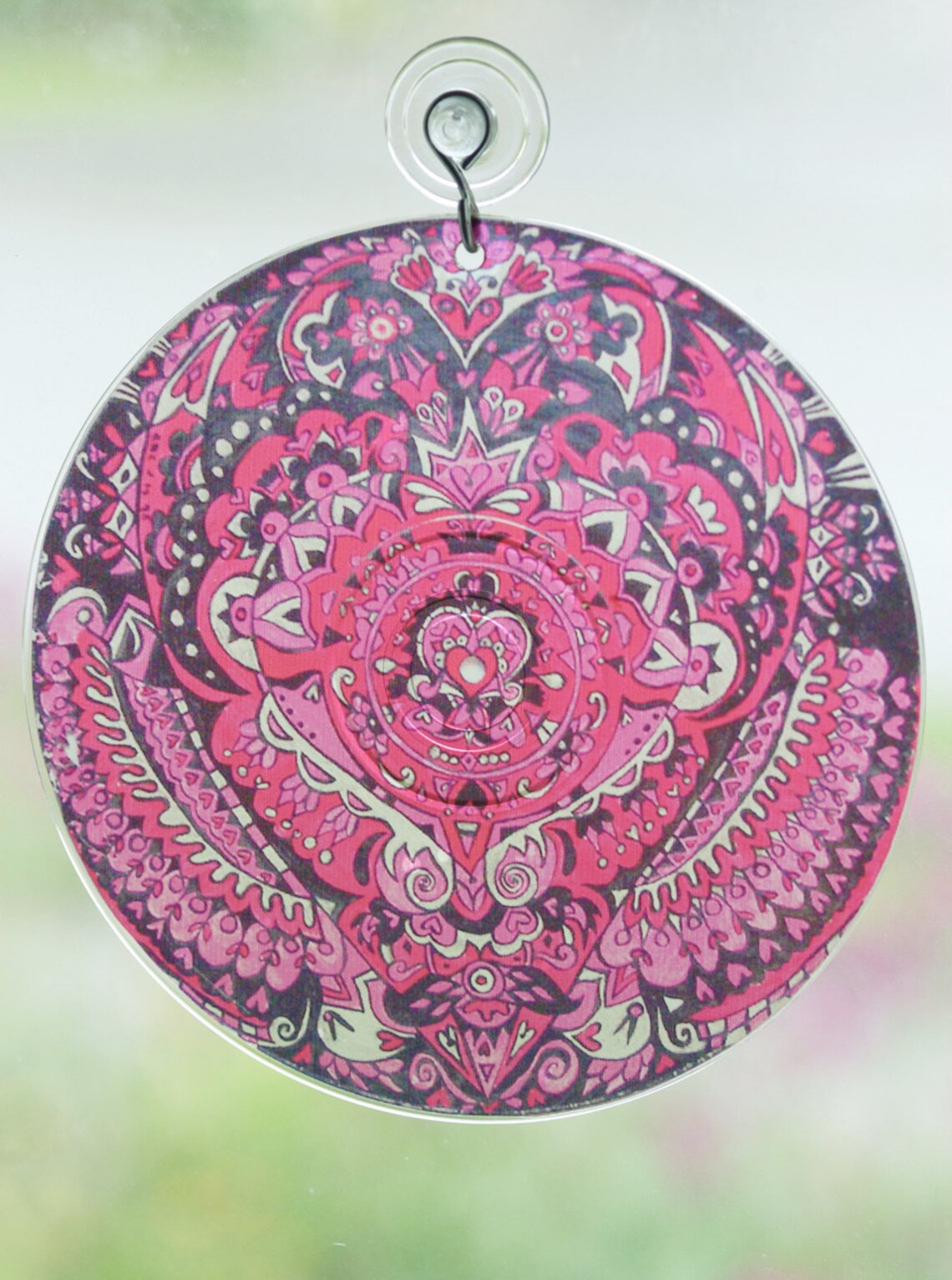 Love Mandala Suncatcher Geometric Design in Pink / Purple / - Etsy