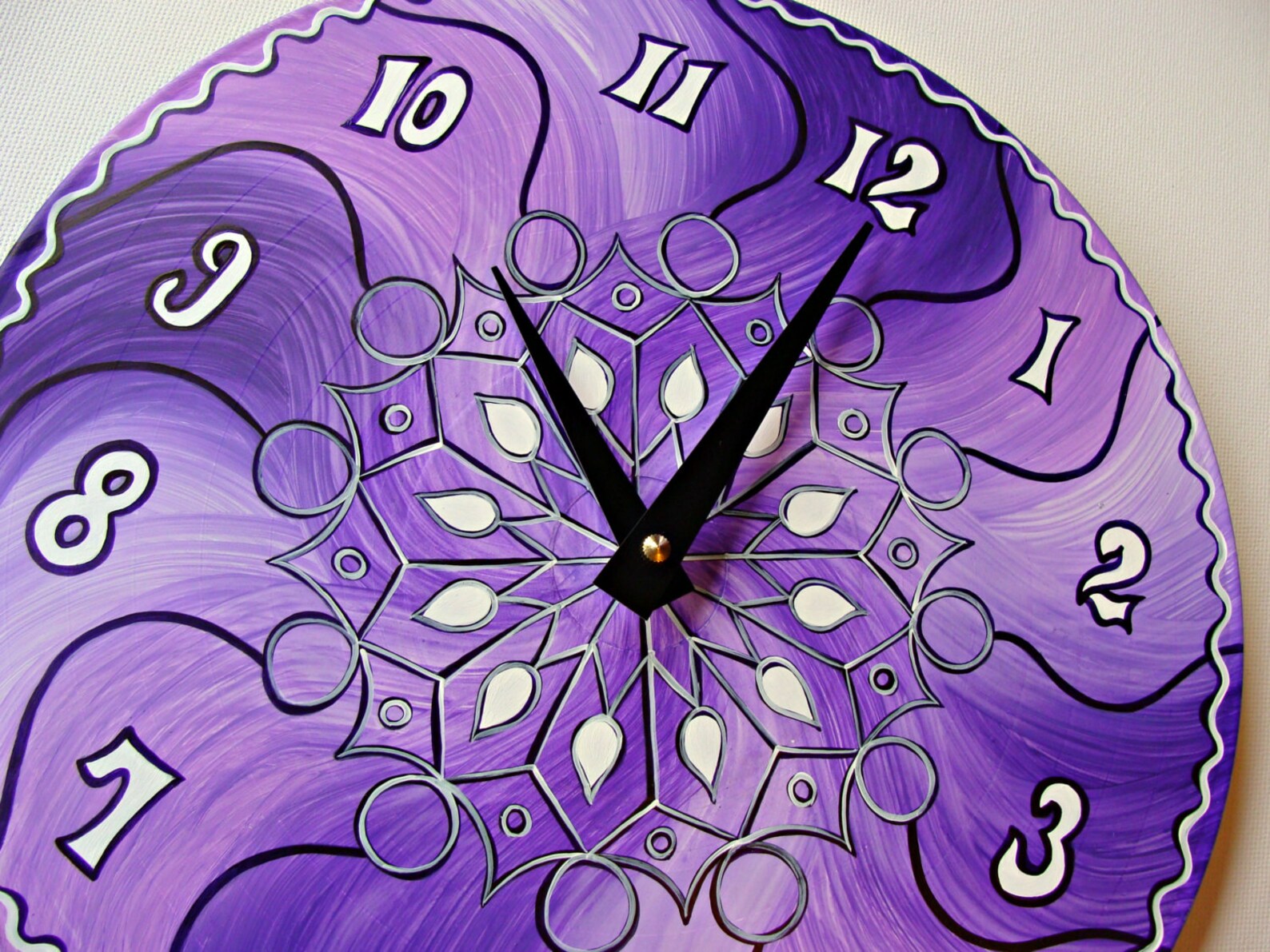 Violet Riot Clock Geometric Psychedelic Wall Clock Made From - Etsy