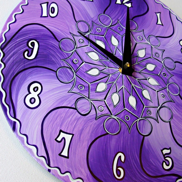 Purple Wall Clock - Etsy
