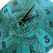 Wicked Clock in Turquoise - Psychedelic Geometric Mandala Hand Painted ...