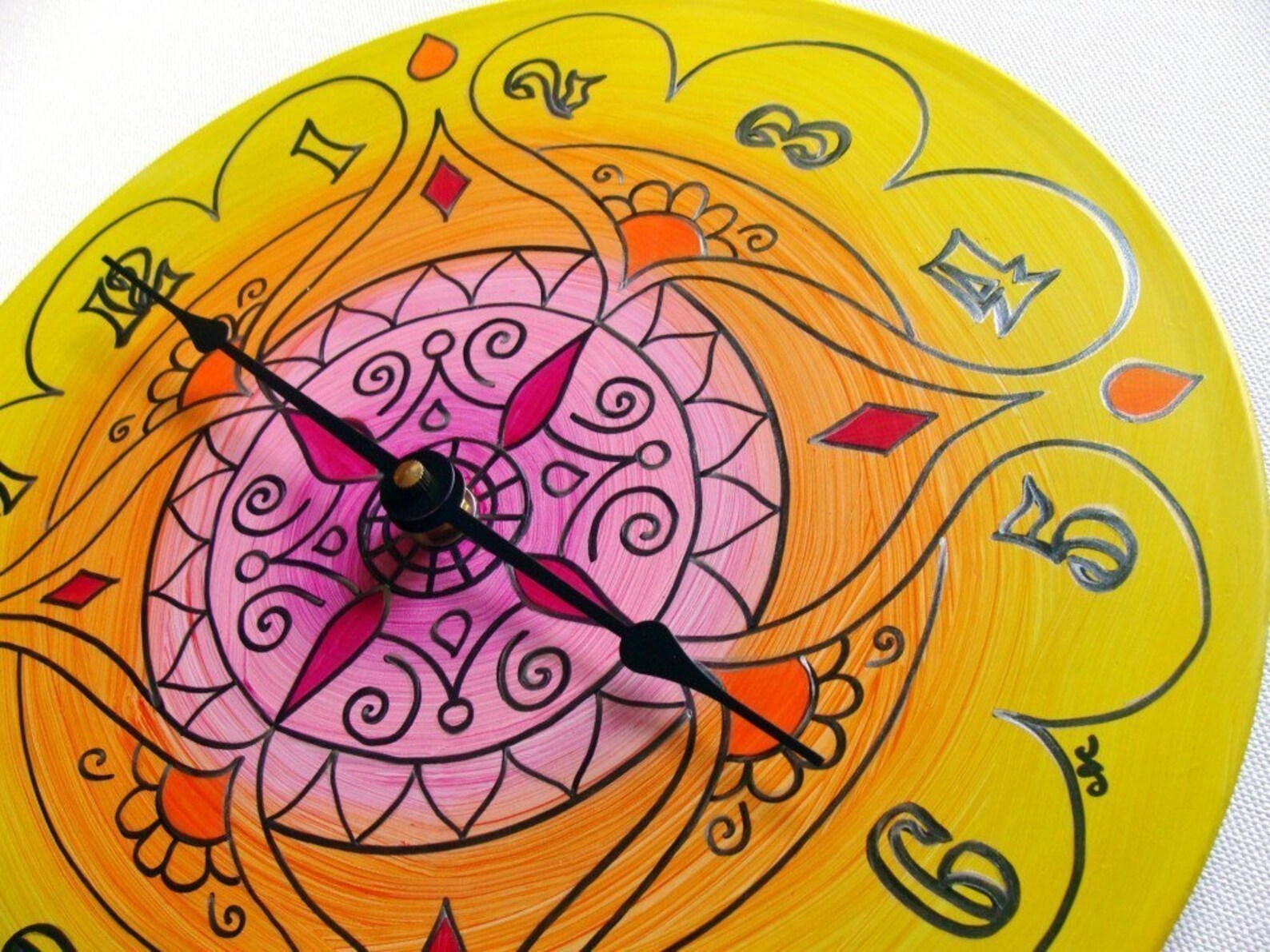 Morocco Clock Geometric Mandala Home Decor Made From Recycled Record - Etsy