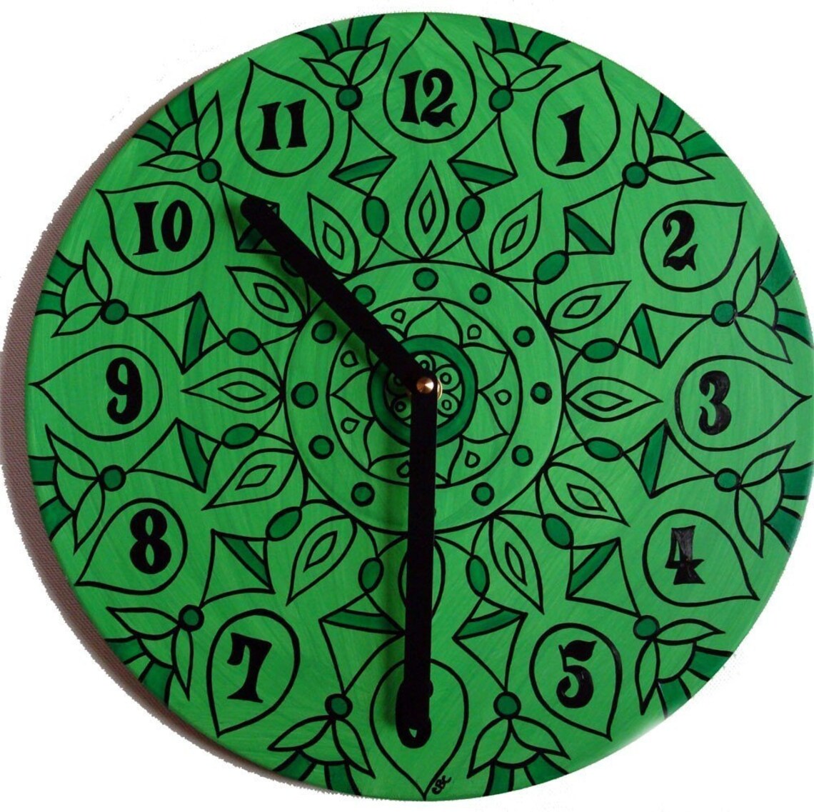 Vibrant Green Geometric Clock Bohemian Home Decor - Etsy