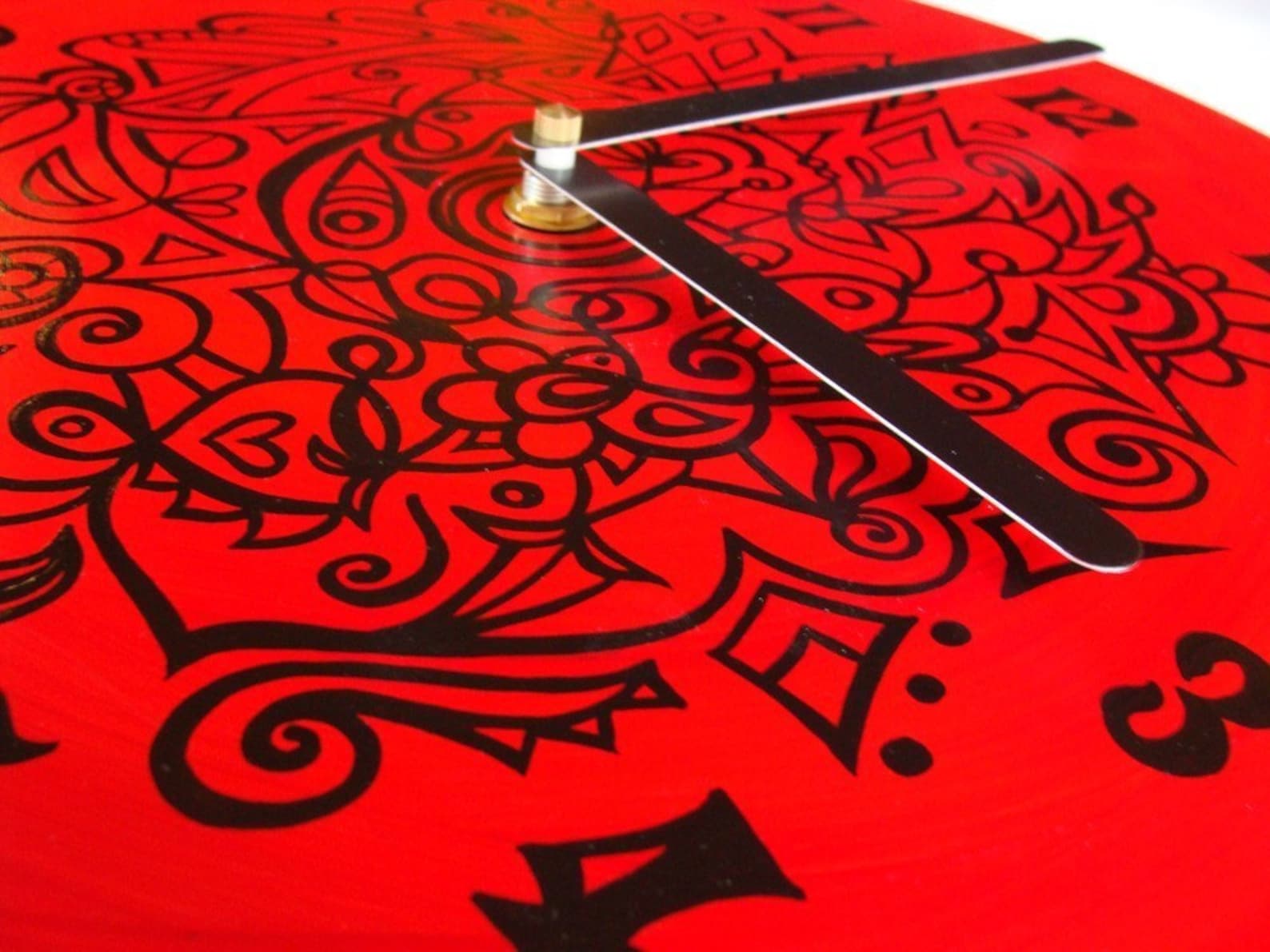 Vampire Red Goth Clock Hand Painted Original Red and Black - Etsy