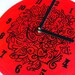 Vampire Red Goth Clock - Hand Painted Original Red and Black Home Decor ...
