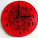 Vampire Red Goth Clock - Hand Painted Original Red and Black Home Decor ...