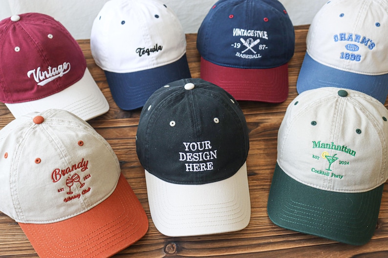 Embroidered Baseball Cap: Custom Logo, Personalized Dad Hat - Etsy