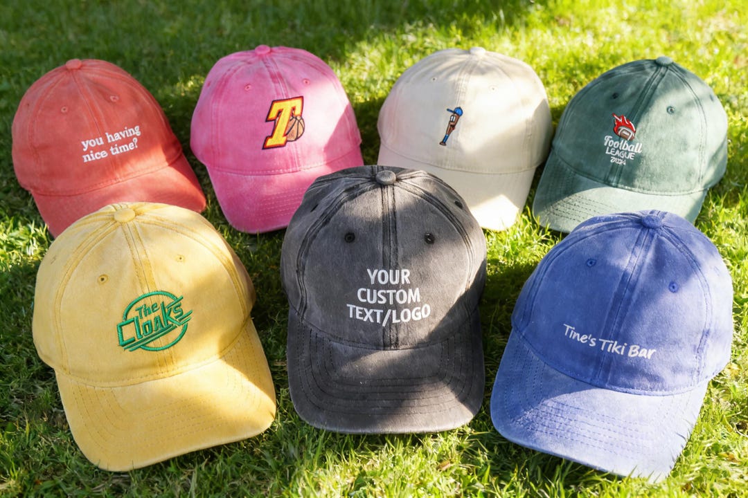 Custom Embroidered Baseball Cap, Personalized Washed Dad Hat - Etsy