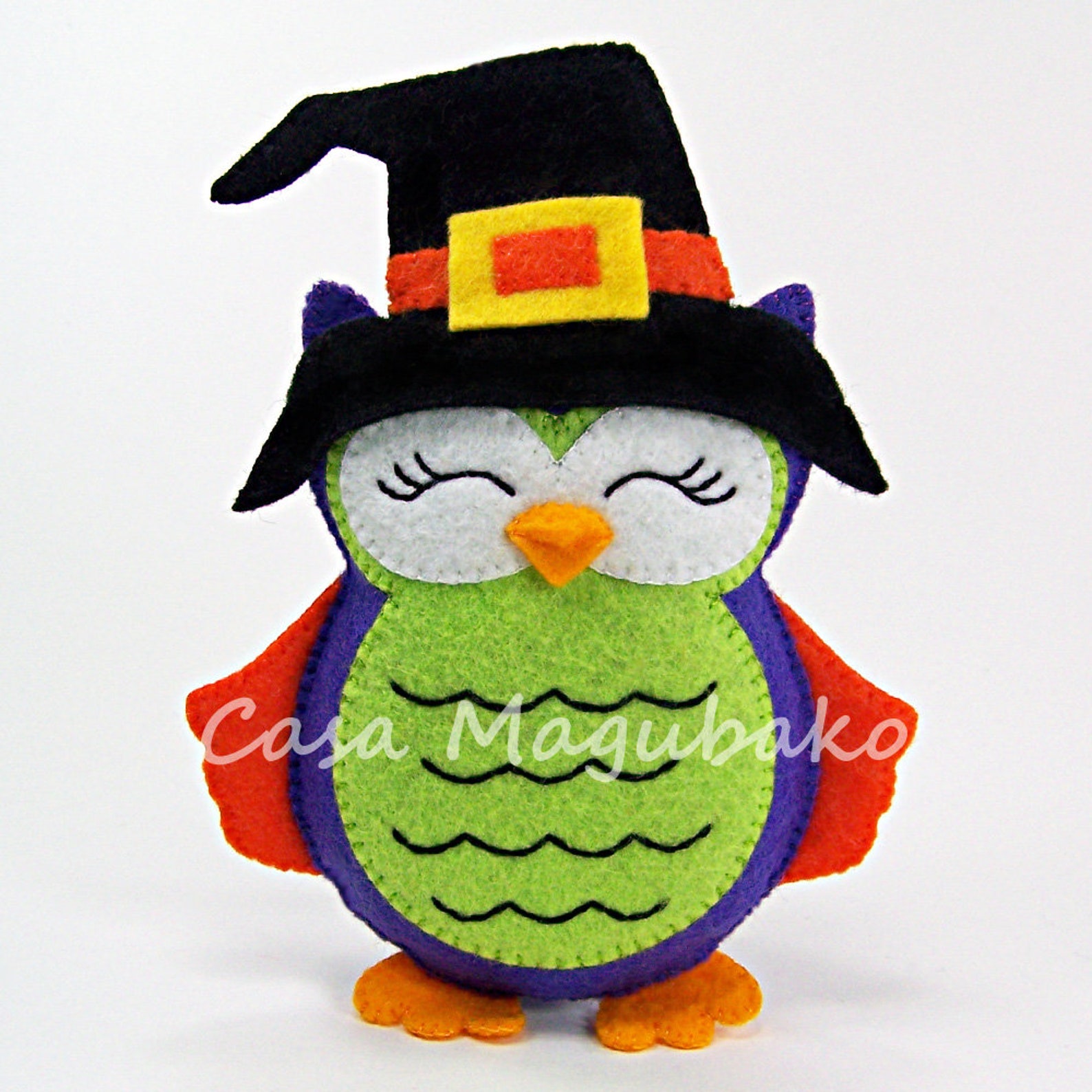PDF Pattern - Halloween Owl Ornament Felt Pattern - Felt Owl Sewing ...
