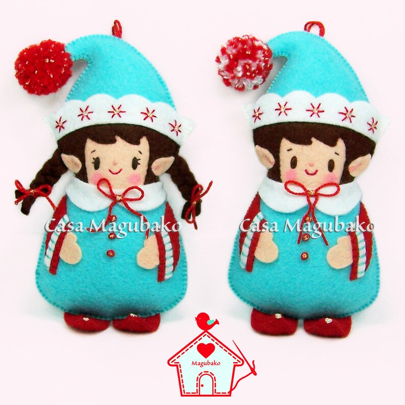Felt Elf Ornament Sewing Pattern: DIY Christmas Decoration (PDF Pattern ...