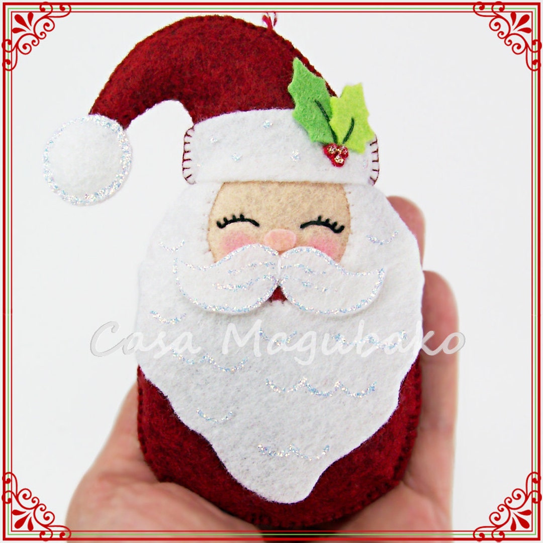 PDF Pattern - Santa Claus Ornament Pattern - DIY Felt Ornament - Hand ...