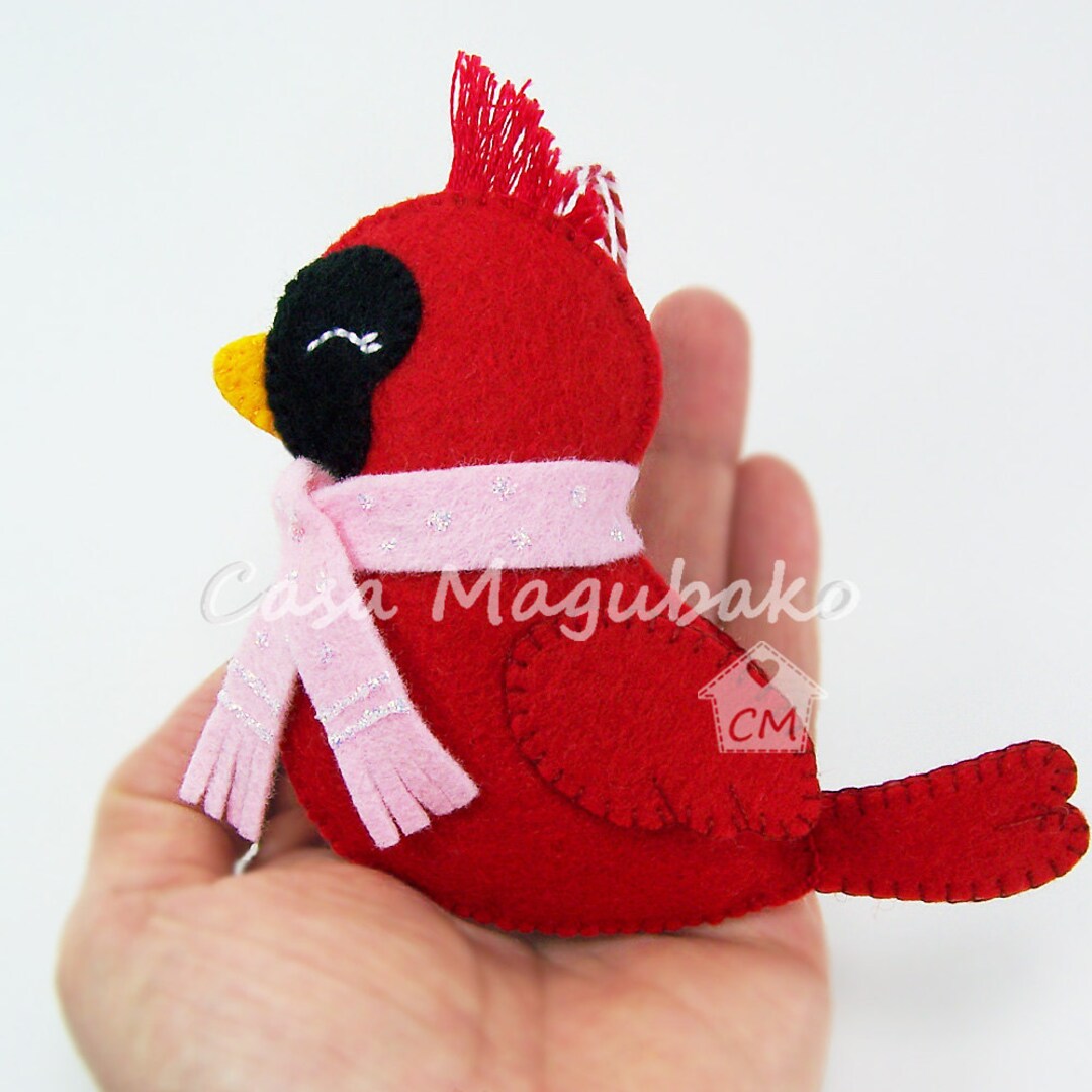 PDF Pattern - Cardinal Bird Felt Pattern - Christmas Decoration ...