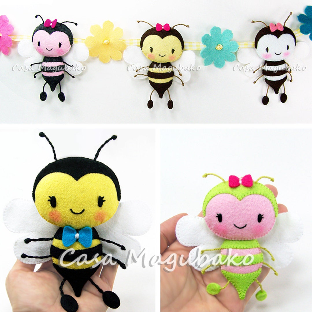 PDF Pattern Bee Felt Pattern Felt Bee Ornament or Soft Toy Bee Softie ...