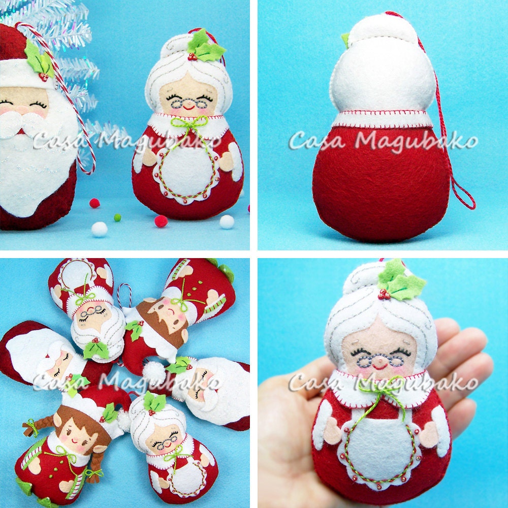 PDF Felt Pattern Mrs. Claus Ornament Sewing Pattern | Etsy