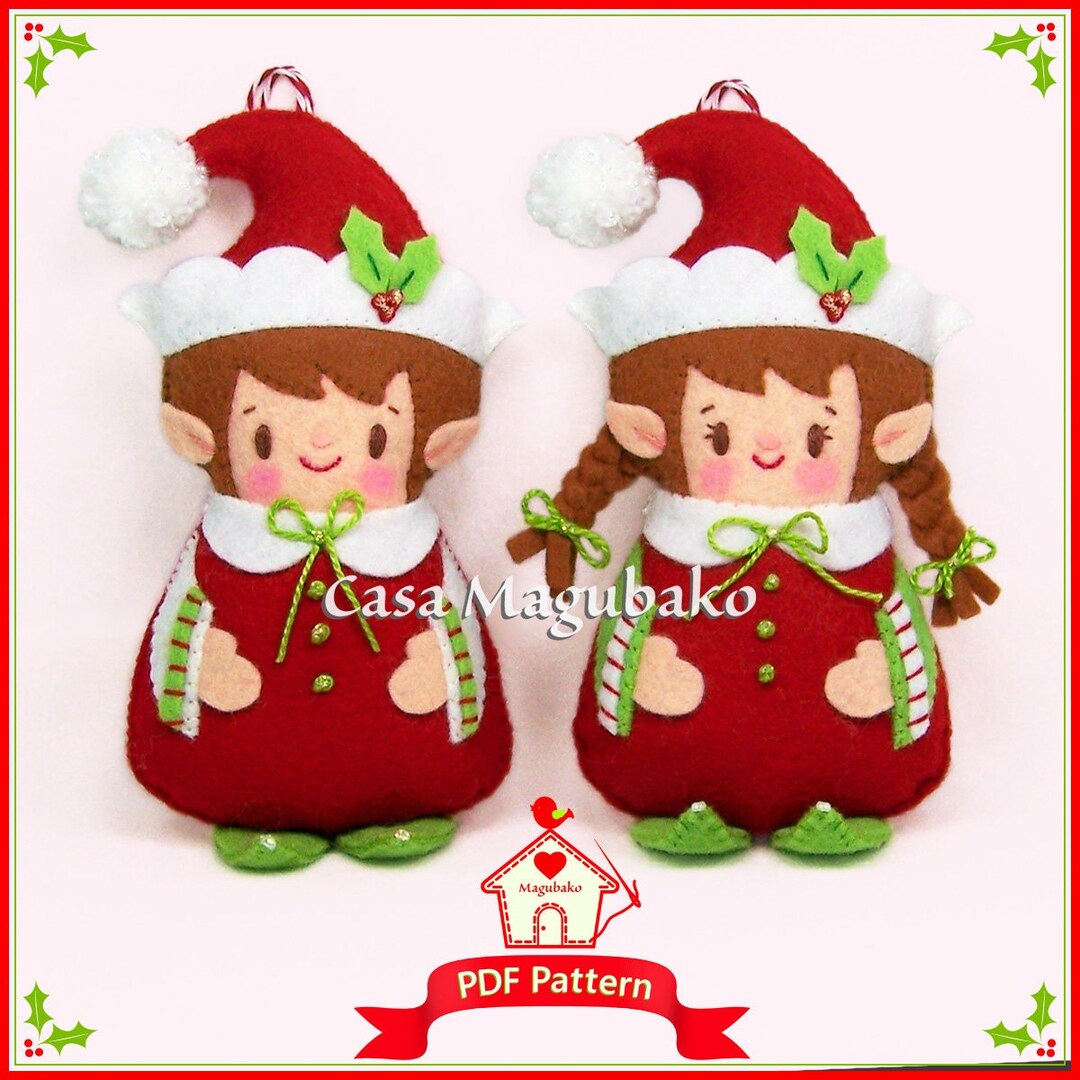 Felt Elf Ornament Sewing Pattern: DIY Christmas Decoration (PDF Pattern) - Etsy