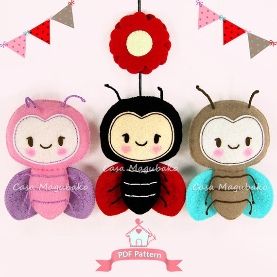 PDF Felt Pattern Ladybug Sewing Pattern Felt Ladybug | Etsy