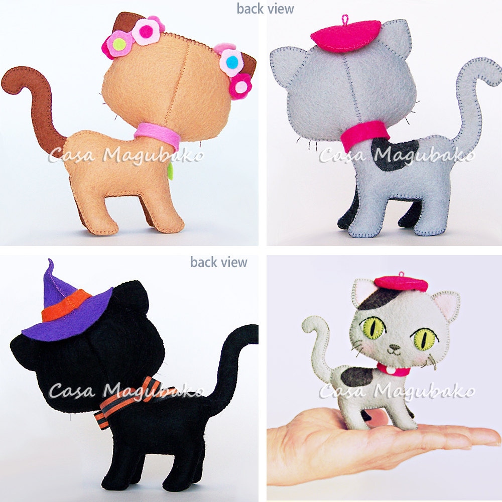 PDF Pattern Cat Felt Pattern Felt Cat Softie Pattern Cat - Etsy