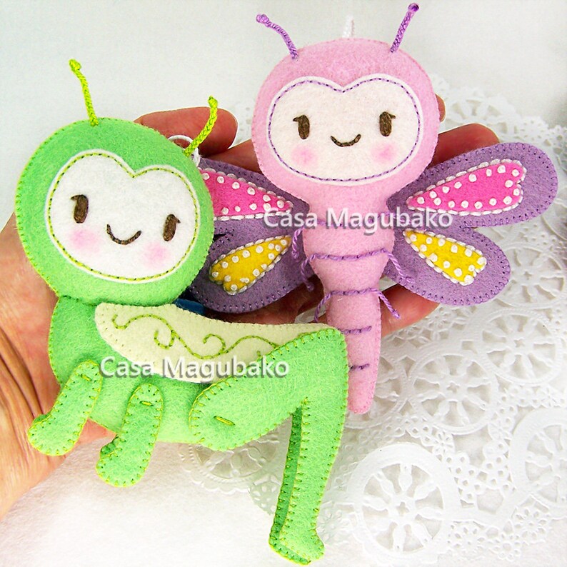 PDF Felt Pattern Bug Collection Felt Sewing Pattern: Ladybug, Dragonfly ...